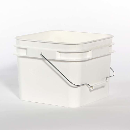 2 Gallon White HDPE Open Head Pail with Metal Handle. Commercial ...