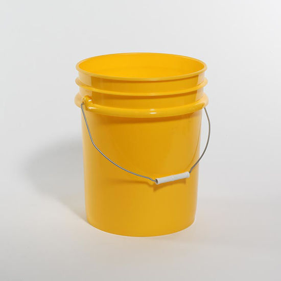 5 Gallon Yellow HDPE Open Head Pail w/ Wire Bail. Commercial ...