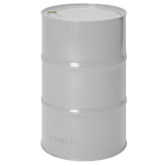 55 Gallon White Tight Head Drum, Unlined w/ 2" & 3/4" Rieke Fittings ...