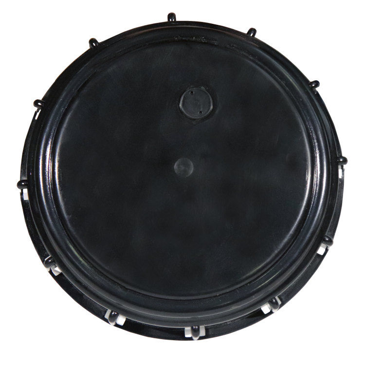 6" Black Cap for IBC Totes. Pipeline Packaging
