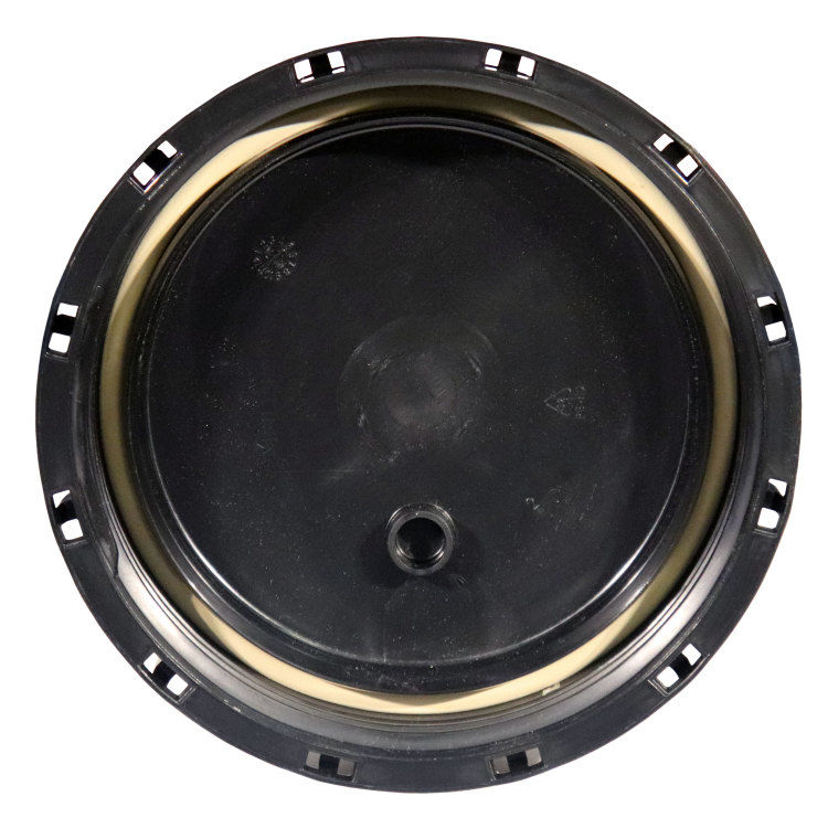 6" Black Cap for IBC Totes. Pipeline Packaging