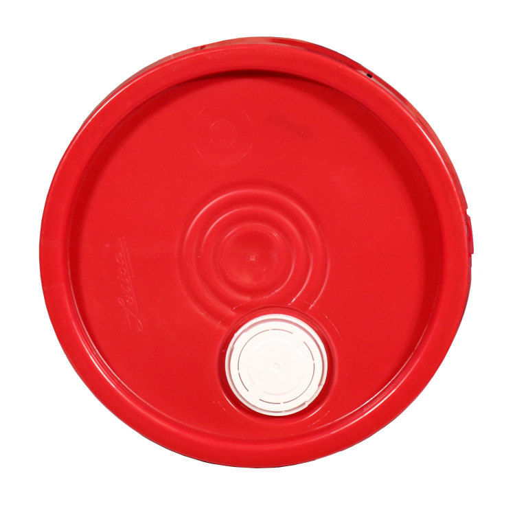 Red HDPE Tear Tab Cover for Plastic Pails 3.5 - 6 Gallons, All Plastic ...