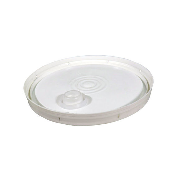 White HDPE Tear Tab Cover for 2 Gallon Pails. Pipeline Packaging