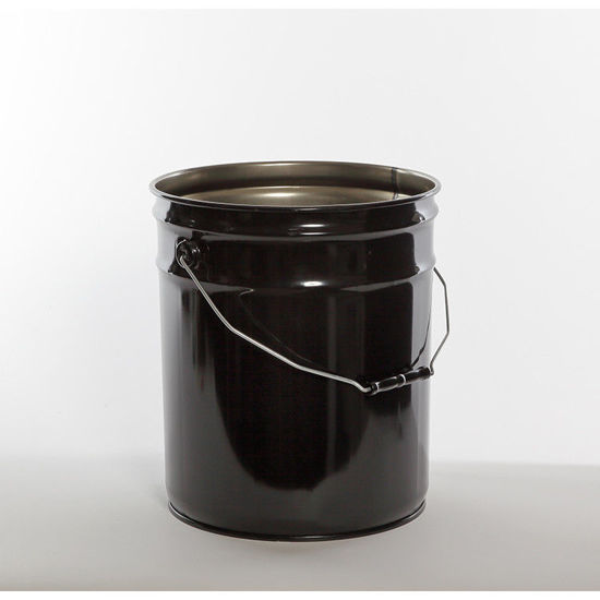 5 Gallon Black Open Head Pail, Rust Inhibited, UN Rated. Pipeline Packaging