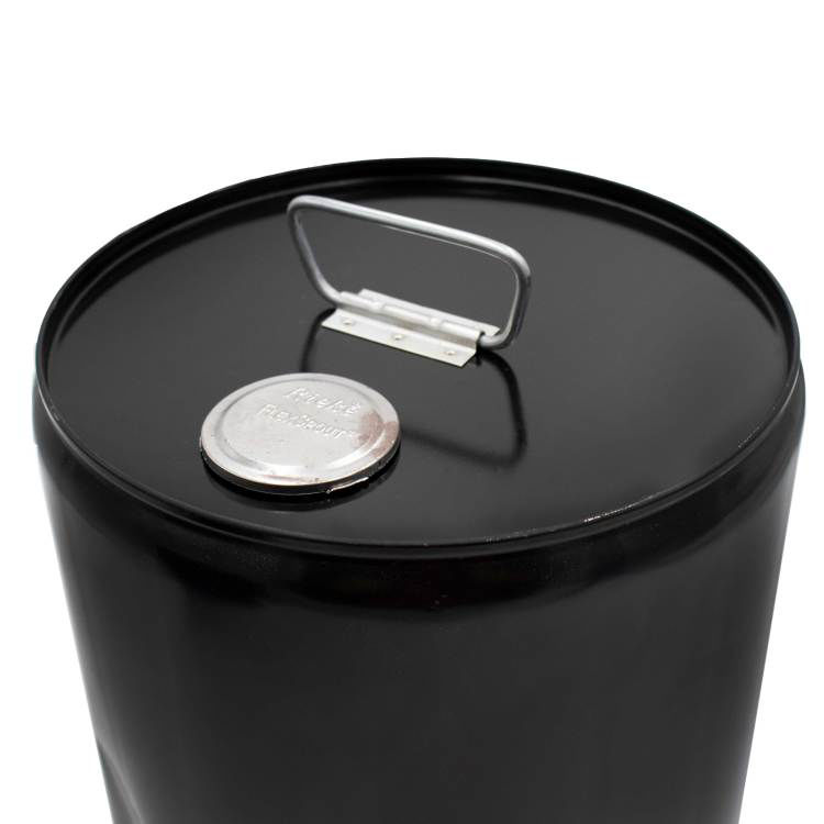5 GALLON BLACK STEEL TIGHT HEAD PAIL, RIEKE DUST CAP. Pipeline Packaging
