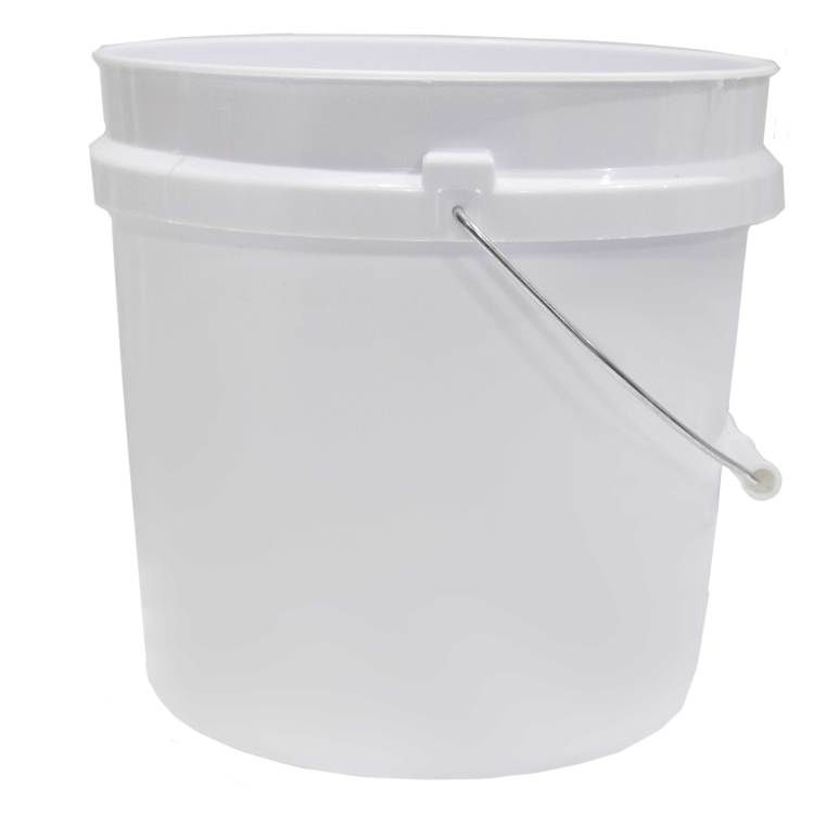 2 GALLON WHITE HDPE OPEN HEAD PAIL W/ METAL HANDLE. Pipeline Packaging