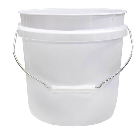 2 GALLON WHITE HDPE OPEN HEAD PAIL W/ METAL HANDLE. Pipeline Packaging