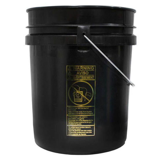 5 GALLON BLACK HDPE OPEN HEAD PAIL, UNRATED, METAL BAIL W/ CHILD ...