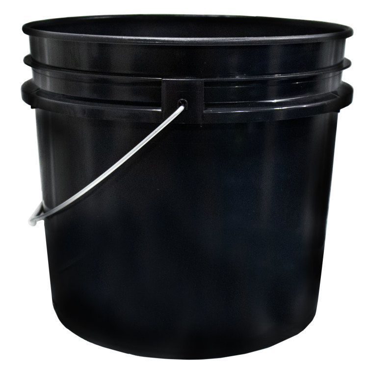 3.5 GALLON BLACK HDPE OPEN HEAD PAIL. Pipeline Packaging
