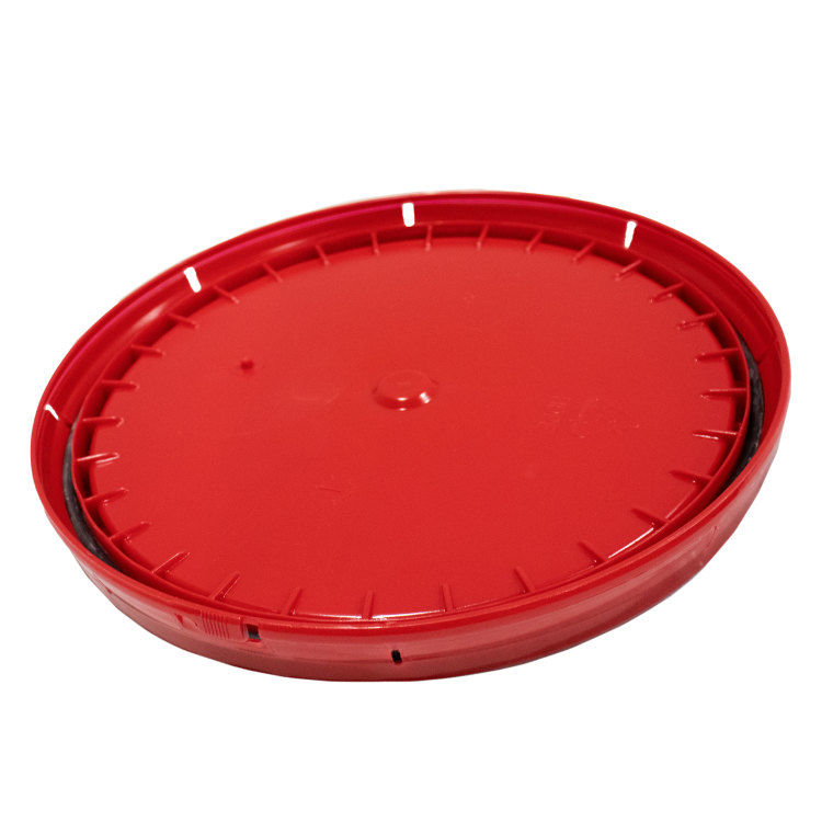 3.5-5 GALLON RED HDPE COVER W/ TEAR TAB GASKETED. Pipeline Packaging