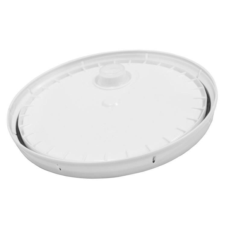 3.5-5 GALLON WHITE HDPE COVER W/ PLASTIC SPOUT GASKETED. Pipeline Packaging
