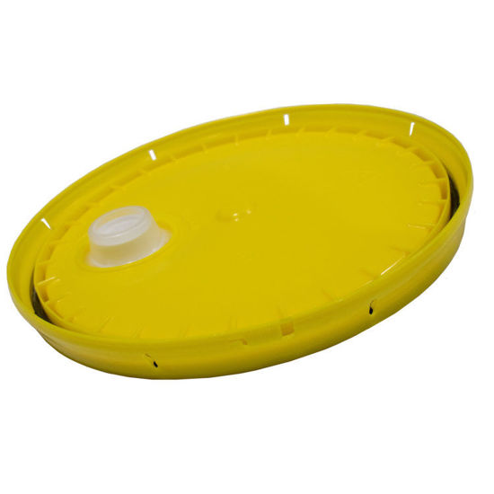 3.5-5 GALLON YELLOW HDPE COVER W/ ALL PLASTIC SPOUT GASKETED. Pipeline ...
