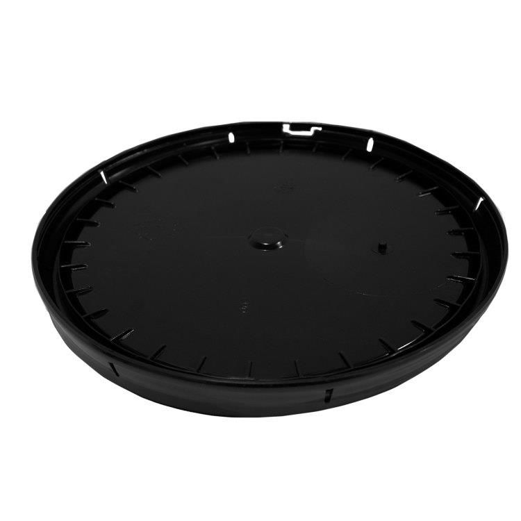 3.5-5 GALLON BLACK HDPE COVER W/ GASKETED TEAR TAB. Pipeline Packaging