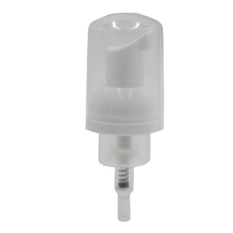 33 mm White PP Foamer Pump with Clear Overcap. Pipeline Packaging