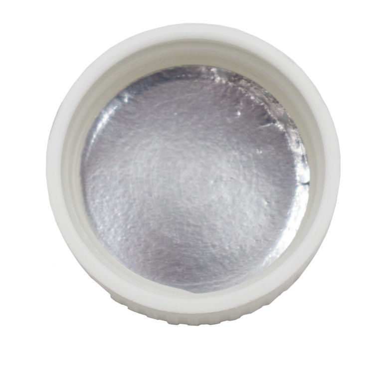 38-400 WHITE PP CHILD RESISTANT CAP W/ FOIL LINER, EASY PEEL CENTER FOR ...