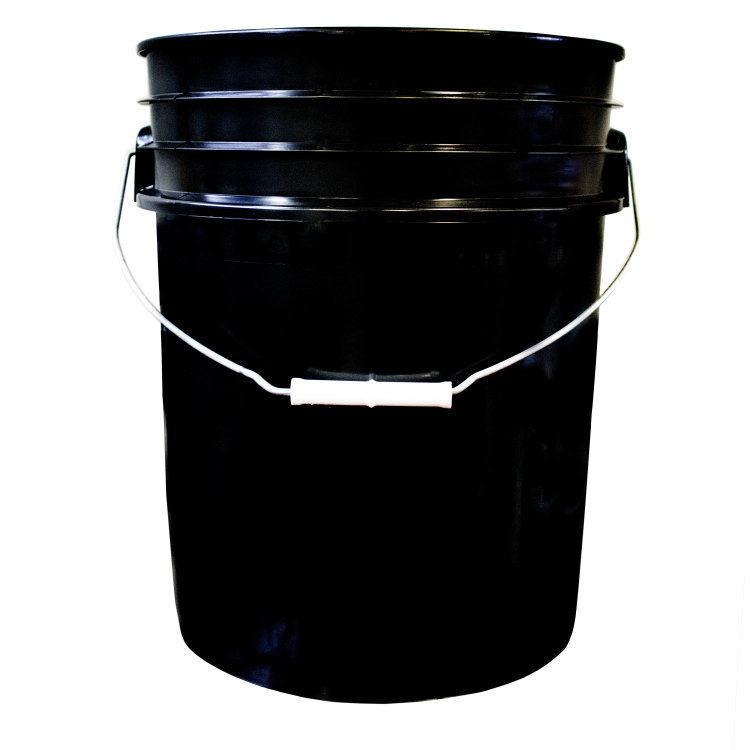 5 GALLON BLACK HDPE OPEN HEAD PAIL, UN RATED, W/ CWL, METAL HANDLE AND ...