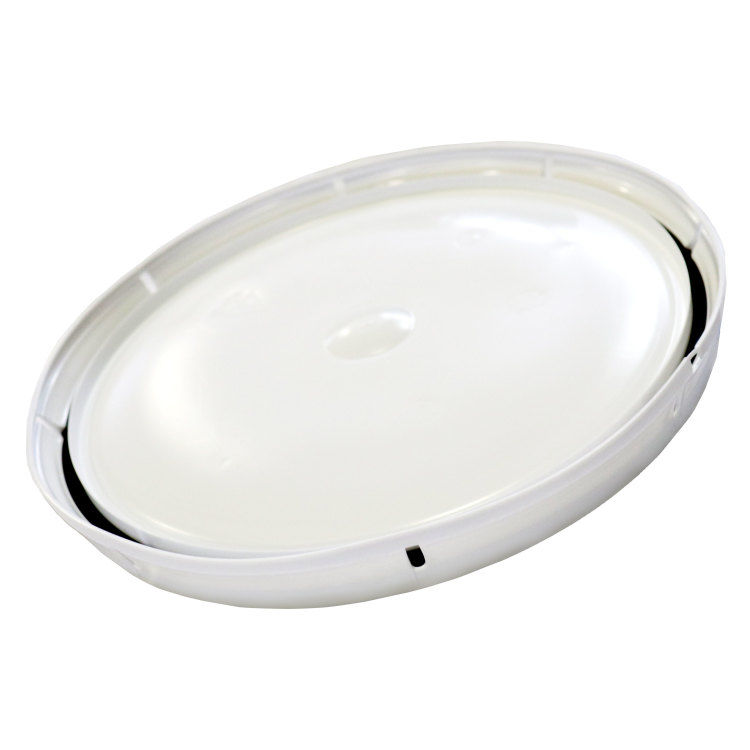 5 Gallon White HDPE Straight Side Pail, W/ White Cover, UN Rated, Anti ...