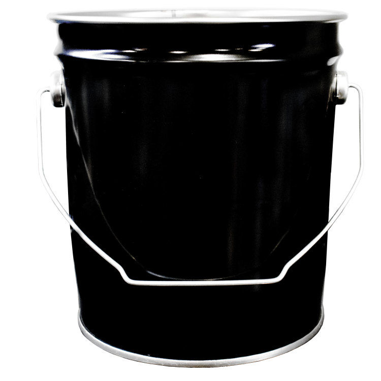 2 Gallon Black Inhibited Steel Open Head Pail, Single Bead, UN Rated ...