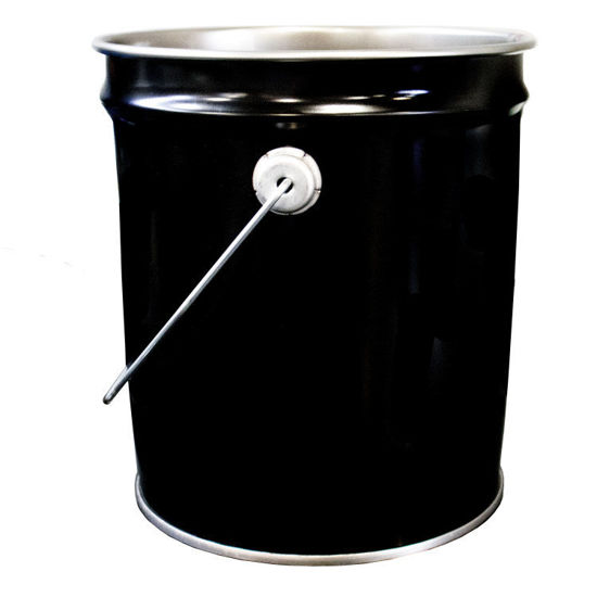 2 Gallon Black Inhibited Steel Open Head Pail, Single Bead, UN Rated ...