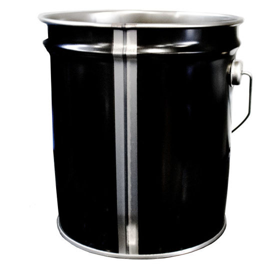 2 Gallon Black Inhibited Steel Open Head Pail, Single Bead, UN Rated ...