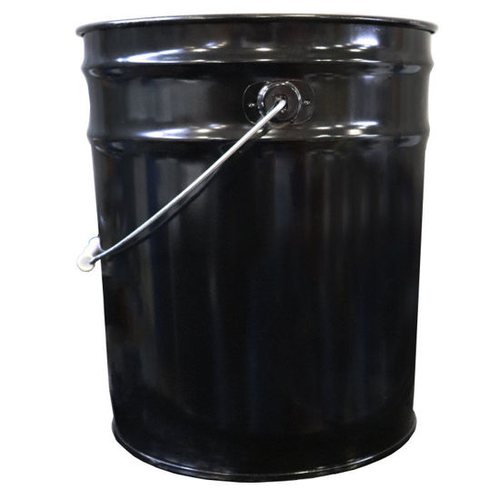 5-Gallon Black Rust Inhibited Steel Open Head Pail, Double Bead, UN ...