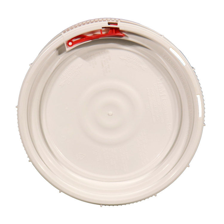 White HDPE Life Latch New Generation Cover for 0.6 Gallon Pails ...