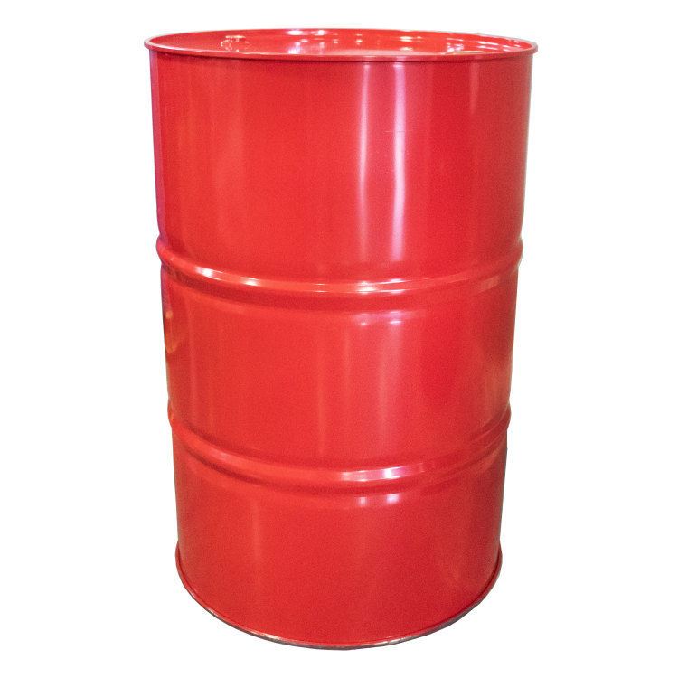 55 Gallon Tomato Red Phenolic Tight Head Steel Drum, 2" & 3/4" Tri-Sure ...