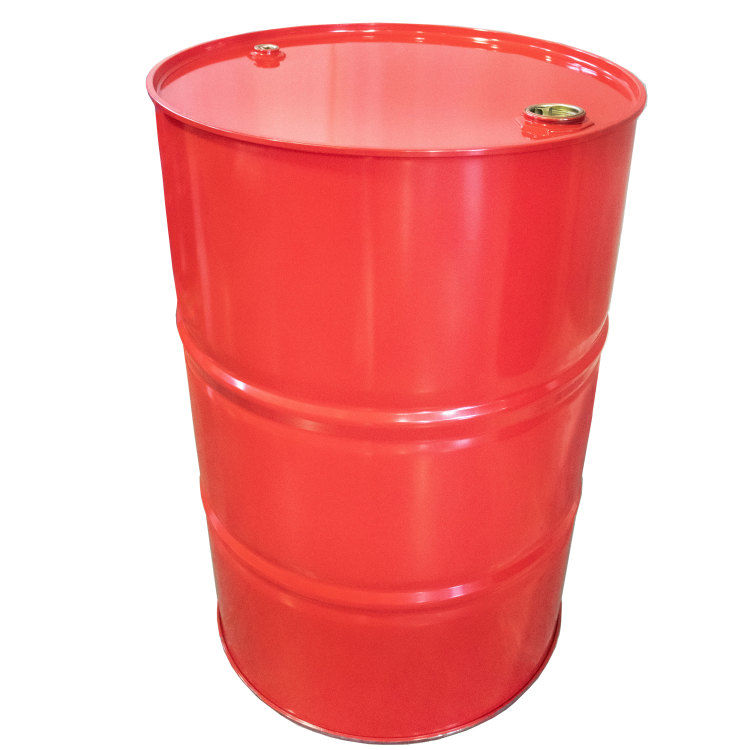 55 Gallon Tomato Red Phenolic Tight Head Steel Drum, 2" & 3/4" Tri-Sure ...
