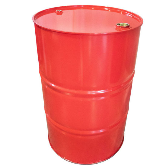 55 Gallon Tomato Red Phenolic Tight Head Steel Drum, 2" & 3/4" Tri-Sure ...