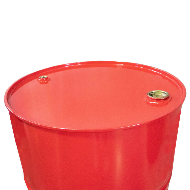 55 Gallon Tomato Red Phenolic Tight Head Steel Drum, 2" & 3/4" Tri-Sure ...