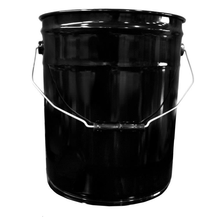 5 Gallon Black Clear Phenolic Steel Open Head Pail, UN Rated, 3.5 ...