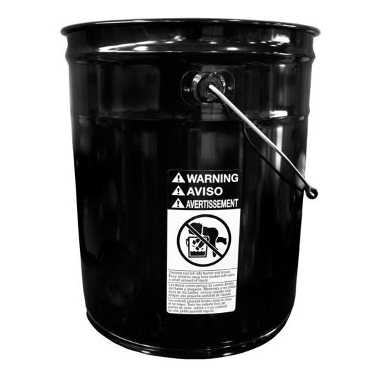5 Gallon Black Clear Phenolic Steel Open Head Pail, UN Rated, 3.5 ...