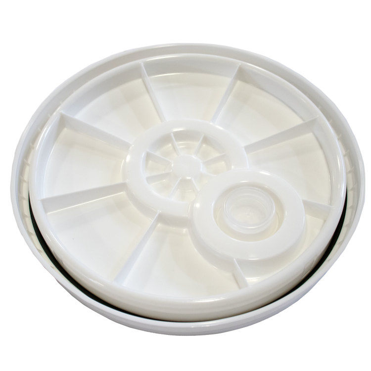 3.5-6 Gallon White HDPE Plastic Round Cover, All Plastic Spout ...
