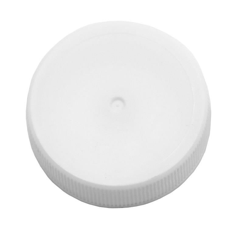 38-400 White PP Matte Top, Ribbed Sides Cap, FS1-19 Plain Heat Seal ...