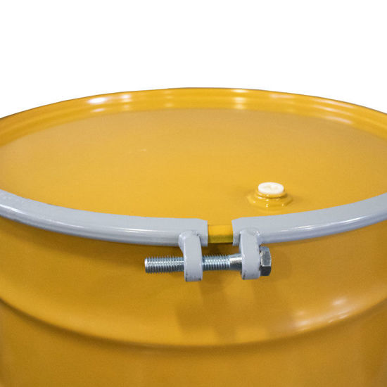 85 Gallon Yellow Steel Open Head Drum, Phenolic Lined, Tubular Rubber ...