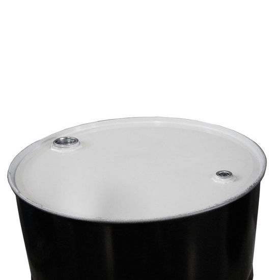 55 Gallon Black Unlined Steel Tight Head Drum w/White Top, 2" & 3/4 ...