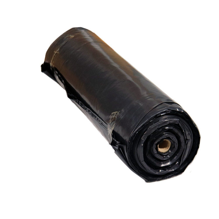 Black 6 Mil Poly Film Sheets, 20" x 100'. Pipeline Packaging