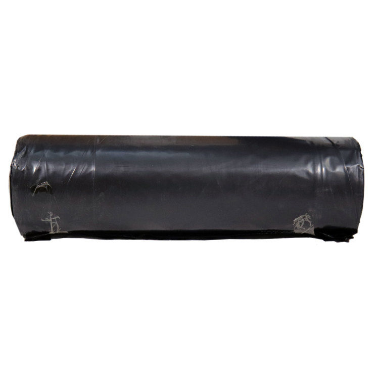 Black 6 Mil Poly Film Sheets, 20" x 100'. Pipeline Packaging