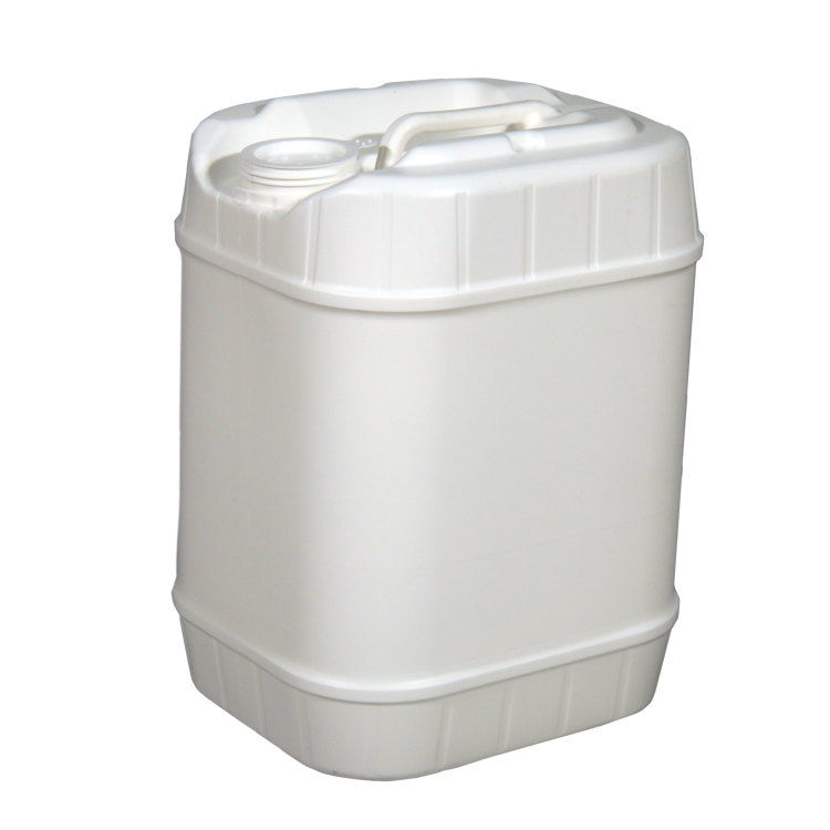 5 Gallon White HDPE Plastic Rectangular Tight Head Pail, w/ Rieke 70 mm TE, 6TPI Fittings, No ...