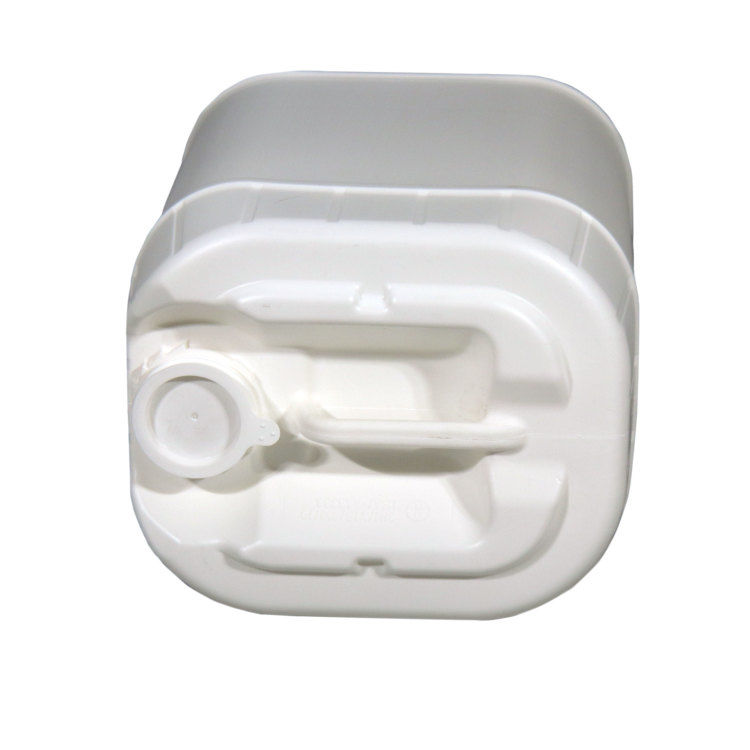5 Gallon White HDPE Plastic Rectangular Tight Head Pail, w/ Rieke 70 mm ...
