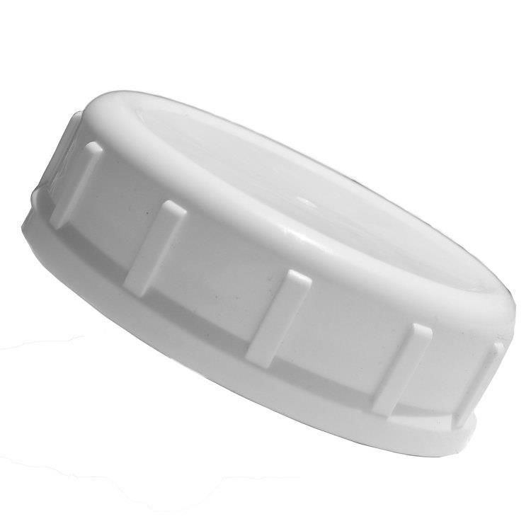 63-445 White PP Plastic Round Cap with Foam Liner. Pipeline Packaging