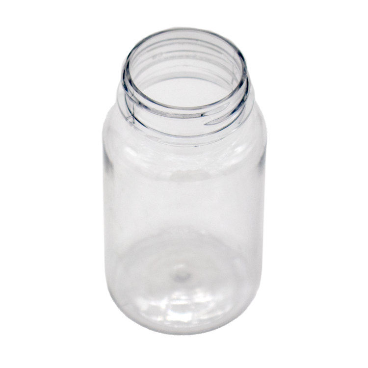 120 cc/mL Clear PET Round Packer, 38-400. Pipeline Packaging