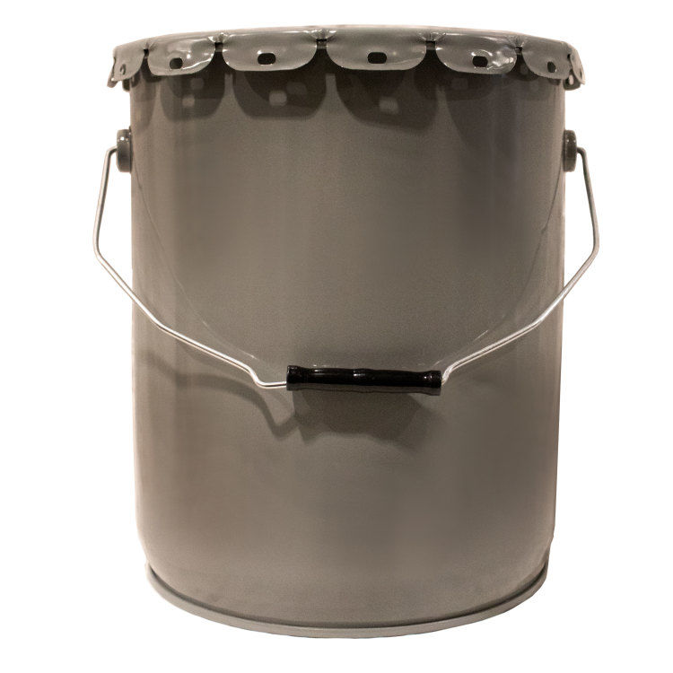 5 Gallon Gray Rust Inhibitor Steel Open Head Pail, Straight Side with ...