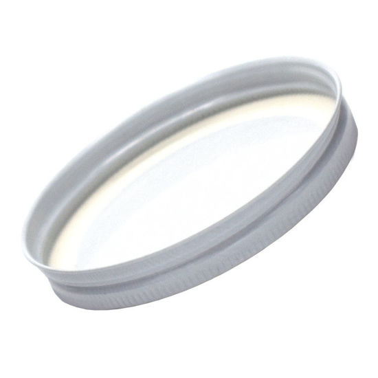83 mm 83-400 White/White Metal Cap w/ Plastisol Liner. Pipeline Packaging