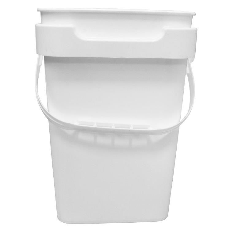 5 Gallon White PP Plastic Super Kube 2 Pail. Pipeline Packaging