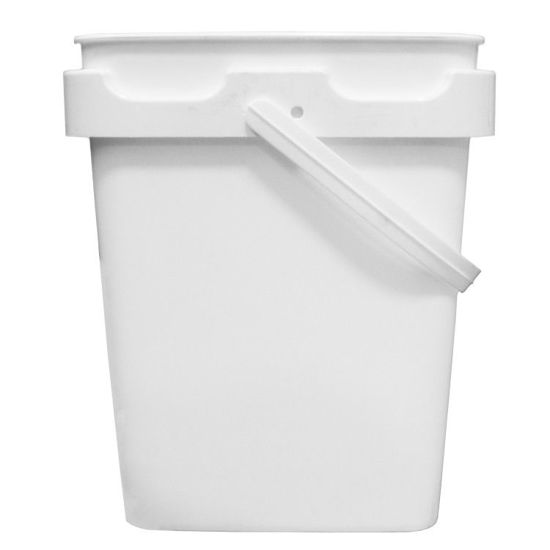 5 Gallon White PP Plastic Super Kube 2 Pail. Pipeline Packaging