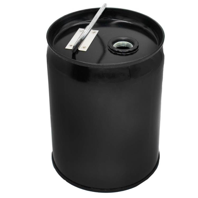 1 Gallon Black Steel Tight Head Pail, w/ 3/4" Rieke Fitting. Pipeline ...