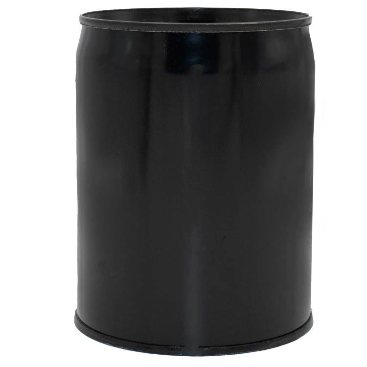 1 Gallon Black Steel Tight Head Pail, Red/Brown Phenolic Lining w/ 2 ...