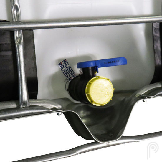 275 Gallon Remanufactured Steel Cage IBC Tote, Natural Bottle, w/ 6 ...