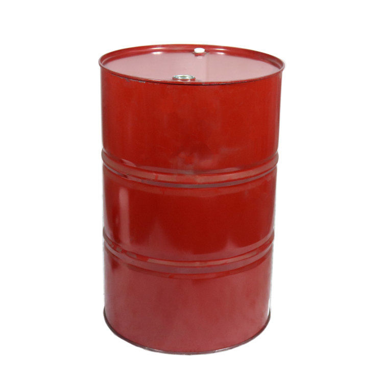 55 Gallon Mobile Red Steel Tight Head Drum, Unlined, Red Cover, w/ 2 ...